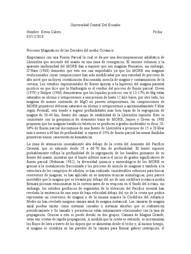 Modelo Petrogenetico MORB | PDF | Magma | Basalto