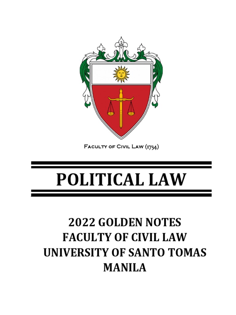 Political Law - 2022 Ust Golden Notes (Confidential) | PDF ...