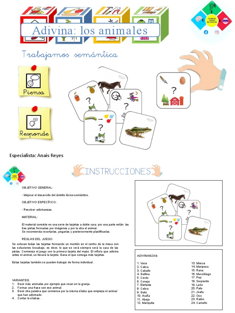 Adivinanzas de Animales para Niños | PDF