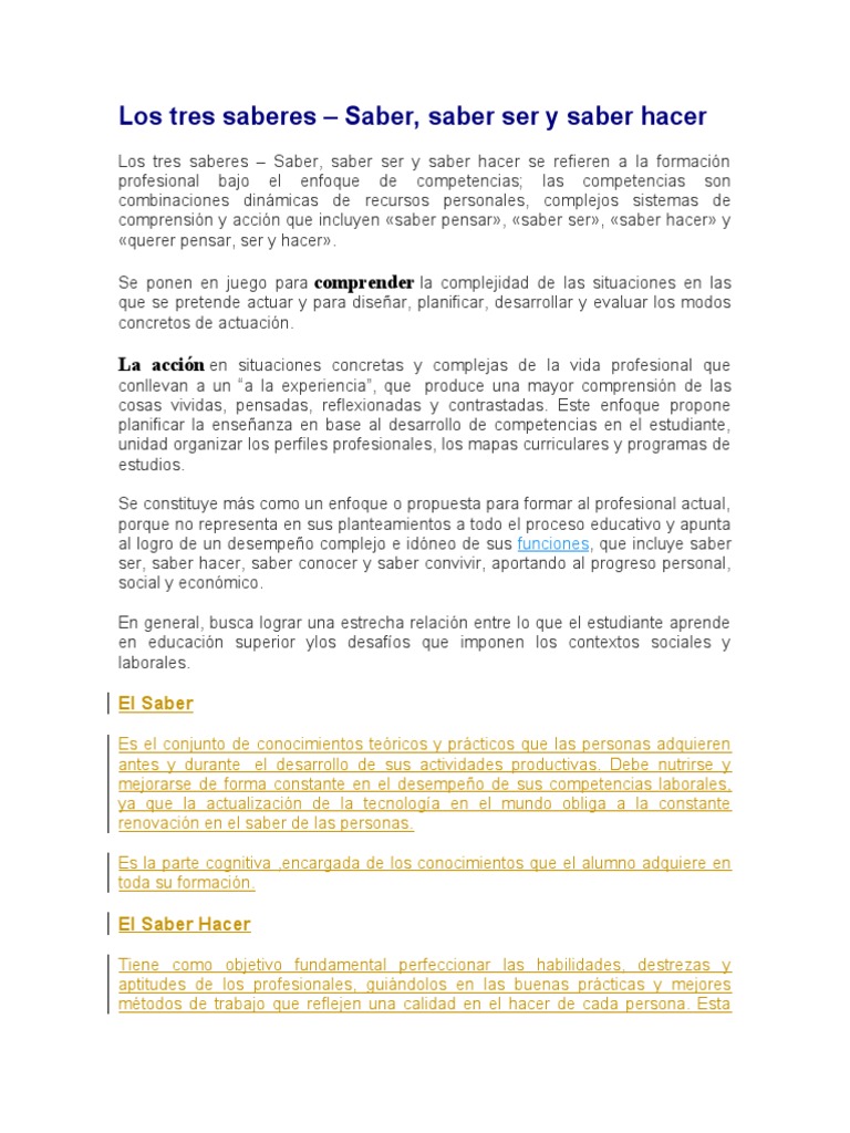 Los Tres Saberes 1 | PDF