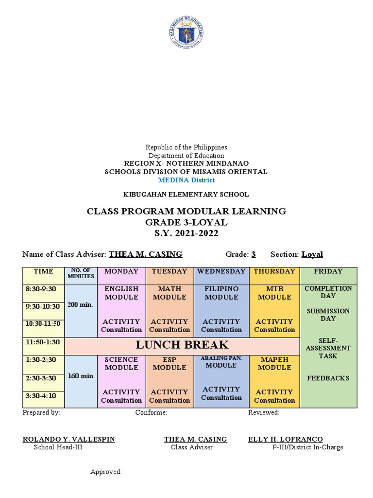 Grade 3-Loyal Class Program | PDF