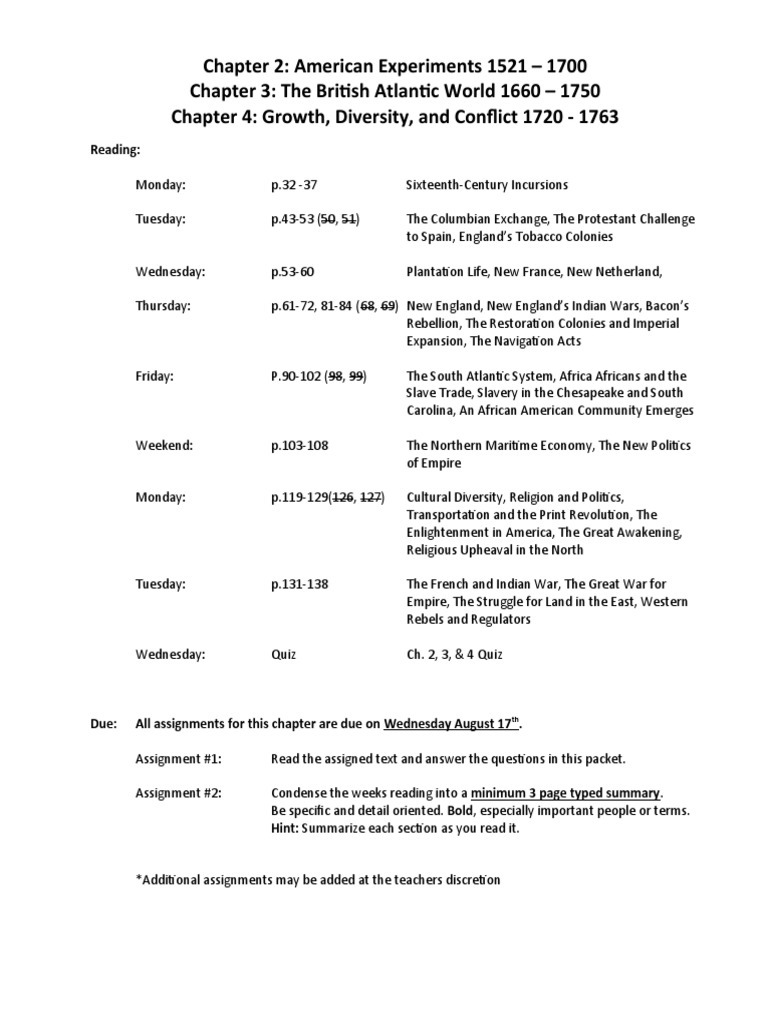 Packet Ch. 2, 3,& 4 Henretta | PDF | European Colonization Of The ...