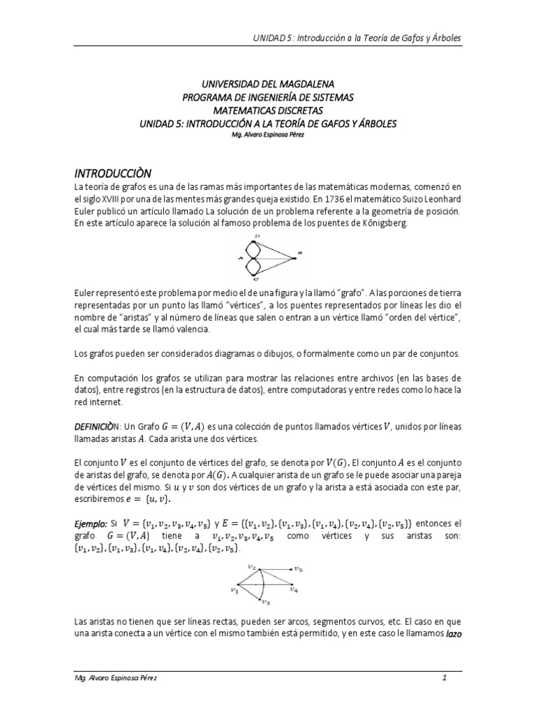 Unidad 5 Grafos y Arboles | PDF | Teoría de grafos | Vértice (teoría de ... Unidad 5 Grafos y Arboles | PDF | Teoría de grafos | Vértice (teoría de ...