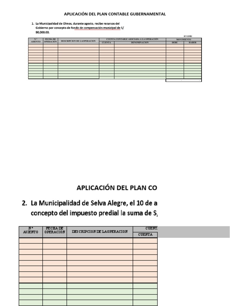 Formato Aplic - Plan.cont - Guber CC B III | PDF | Finanzas y dinero