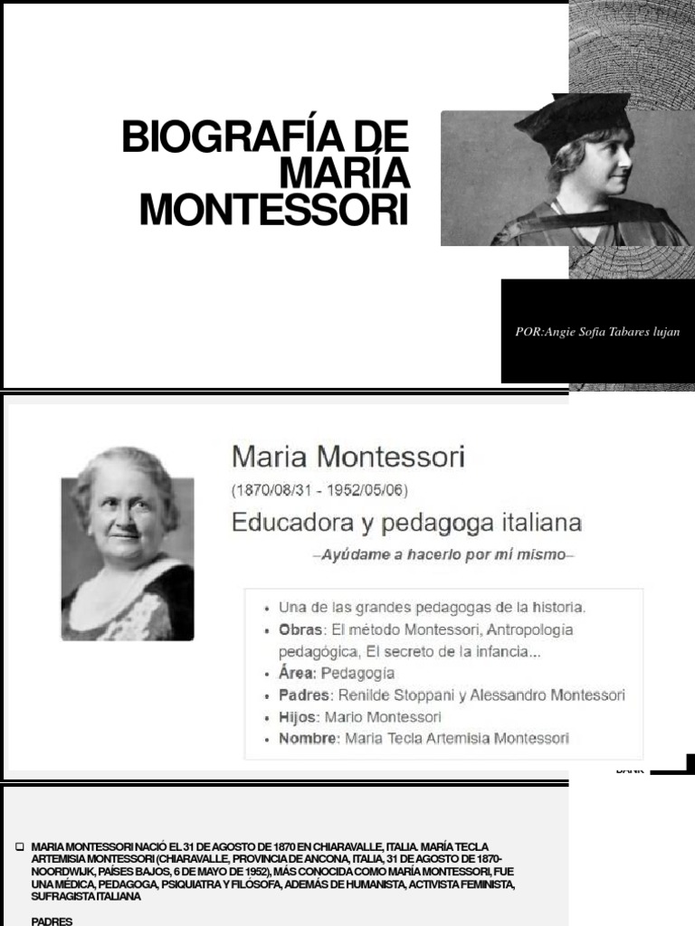 Biografía de María Montessori | PDF | Educación Montessori