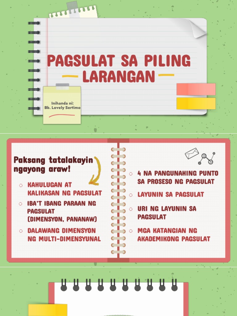 Pagsulat Sa Piling Larangan | PDF