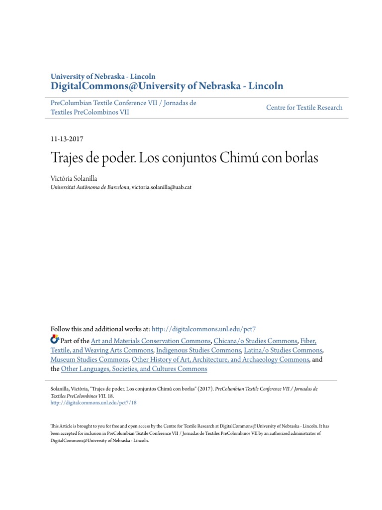 Trajes de Poder. Los Conjuntos Chimú Con Borlas | PDF | Tapiz | Imperio ...