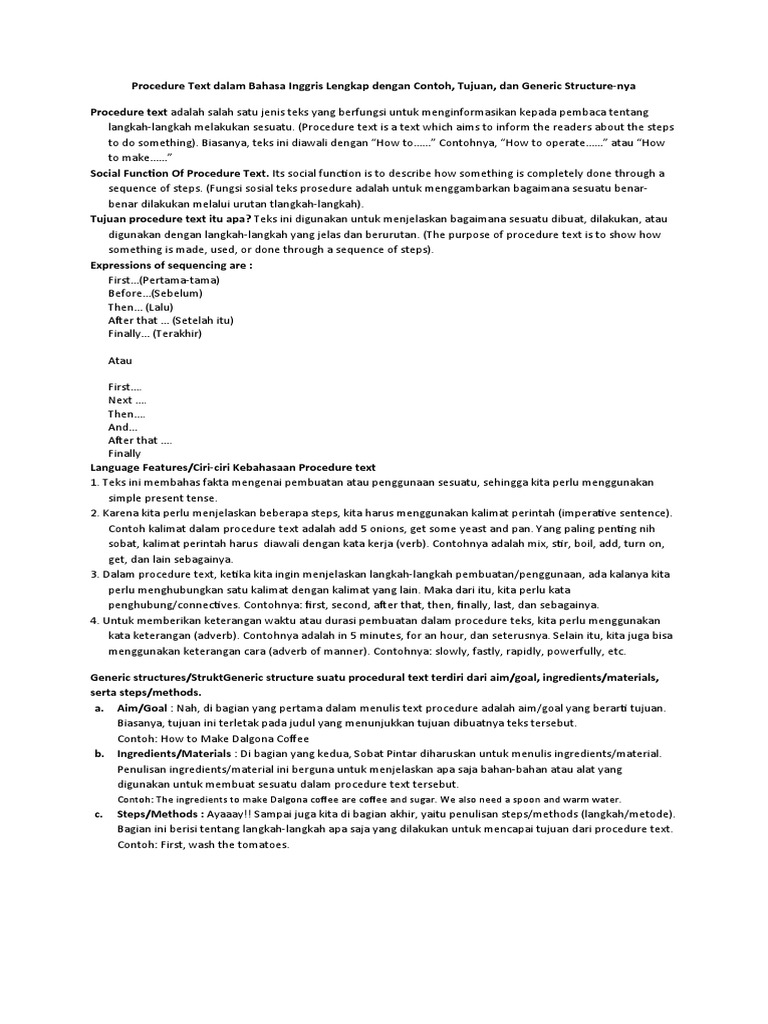 Procedure Text Xi | PDF | Karier & Perkembangan