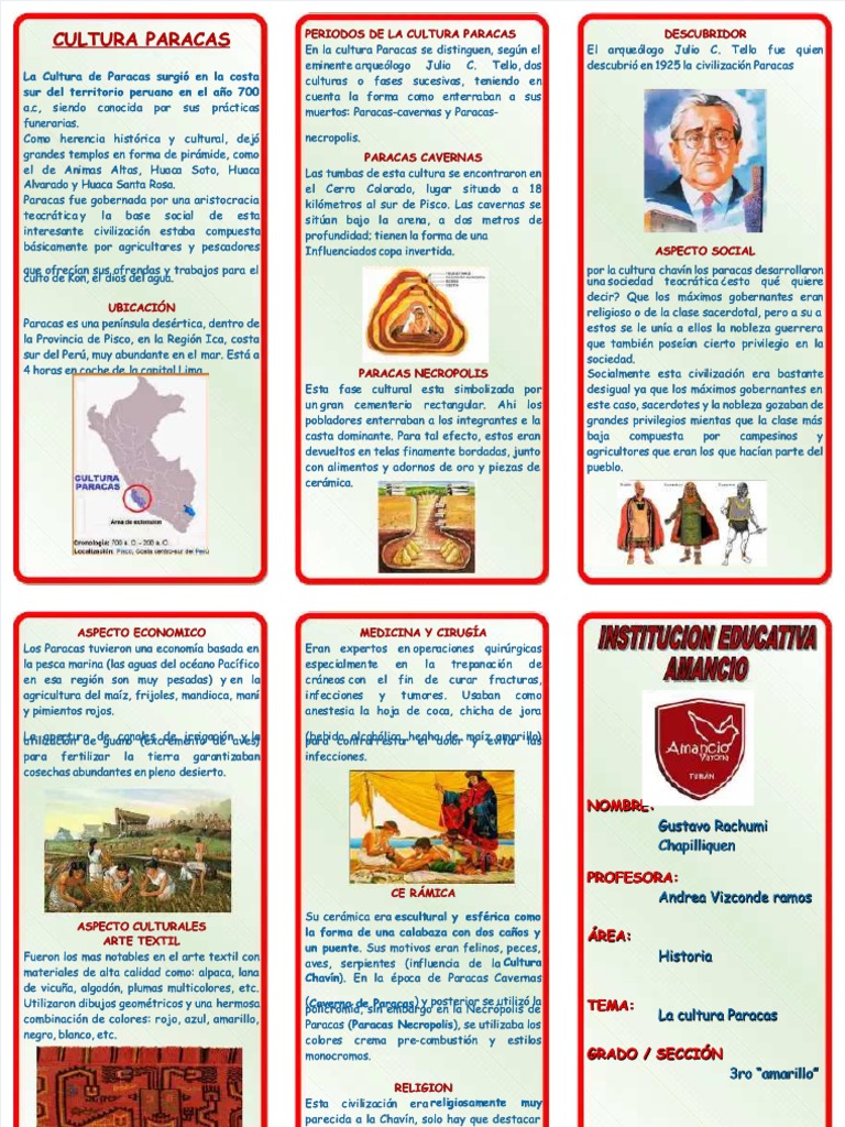 PDF Triptico Cultura Paracas - Compress | PDF