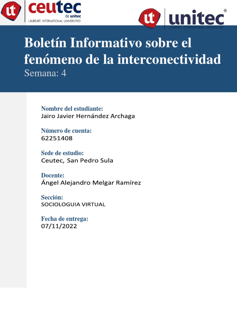 El Fenómeno de La Interconectividad Virtual Entre Las Sociedades Del ...