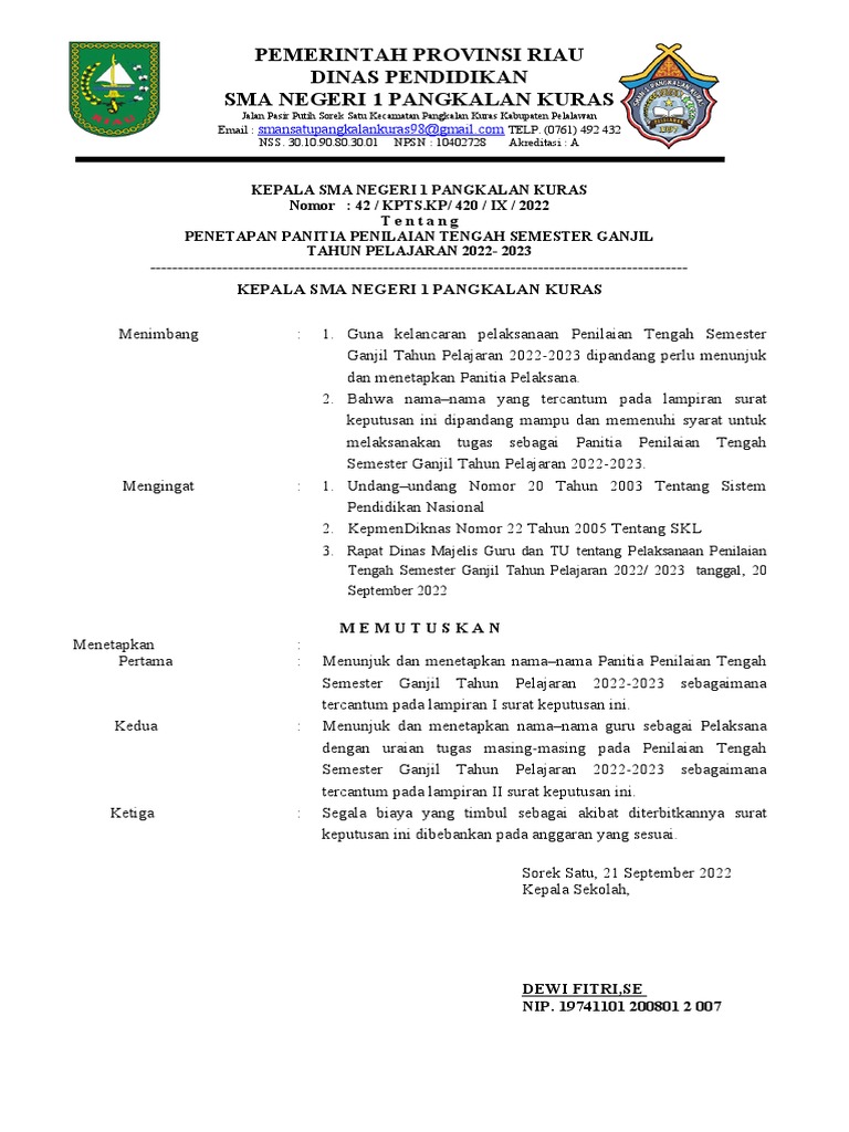 SK Panitia PTS Ganjil | PDF