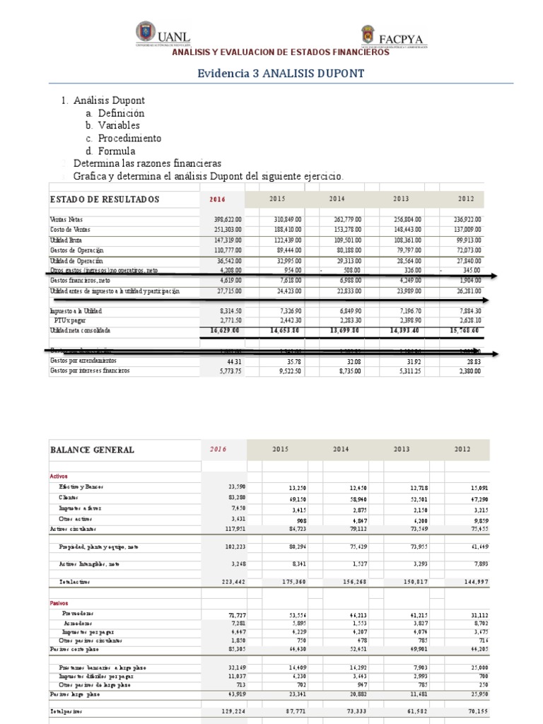Análisis Financiero con Método Dupont | PDF | Estado de resultados | Dinero