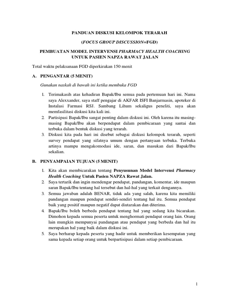 Panduan FGD | PDF