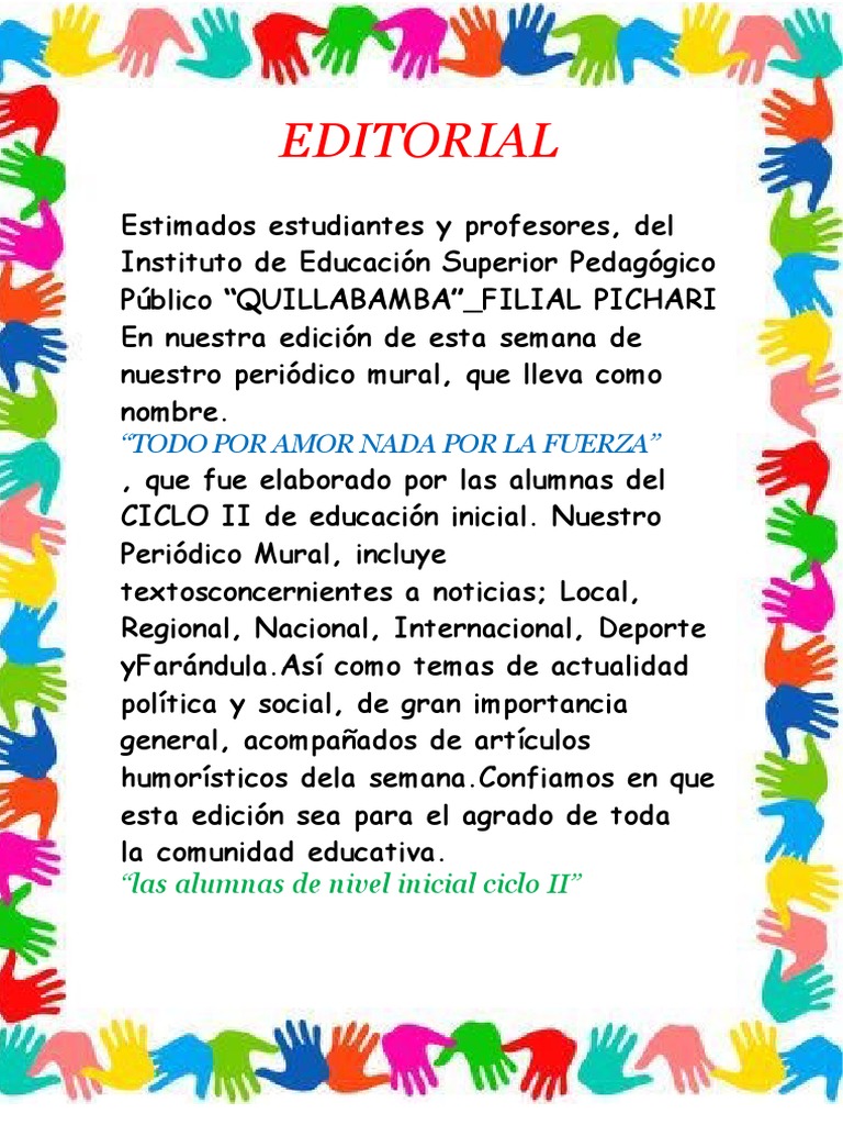 Editorial para Periodico Mural | PDF | Ciencias sociales | Historia