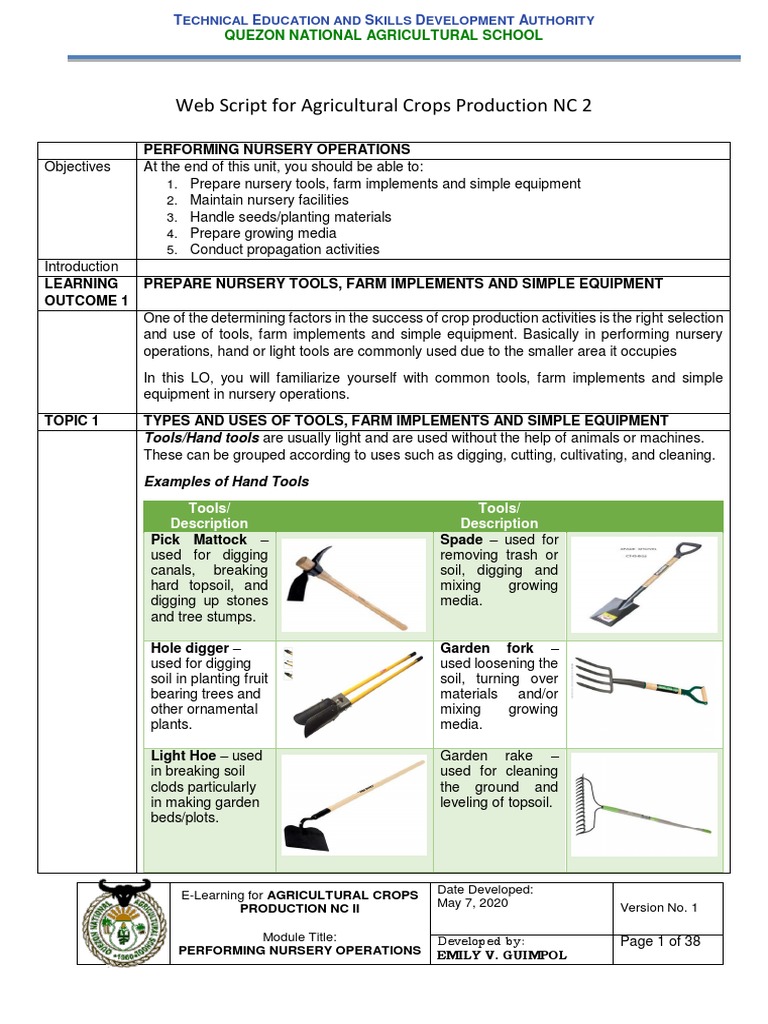 Performing Nursery Operations | PDF