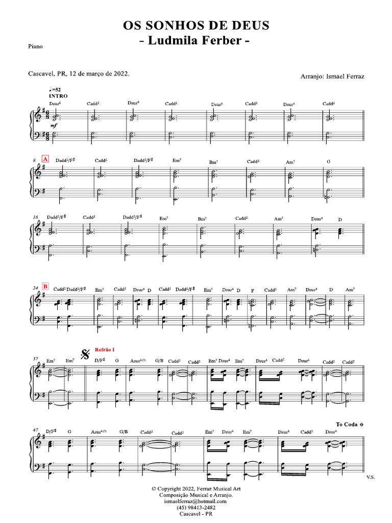 Os Sonhos De Deus Piano Pdf