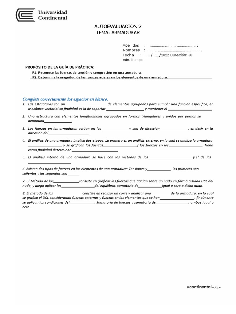 Autoevaluación 2 Armaduras Mvpi | PDF