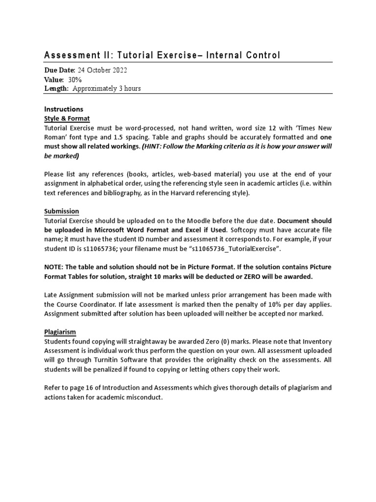 Internal Control Assessment Guide | PDF | Inventory | Cheque