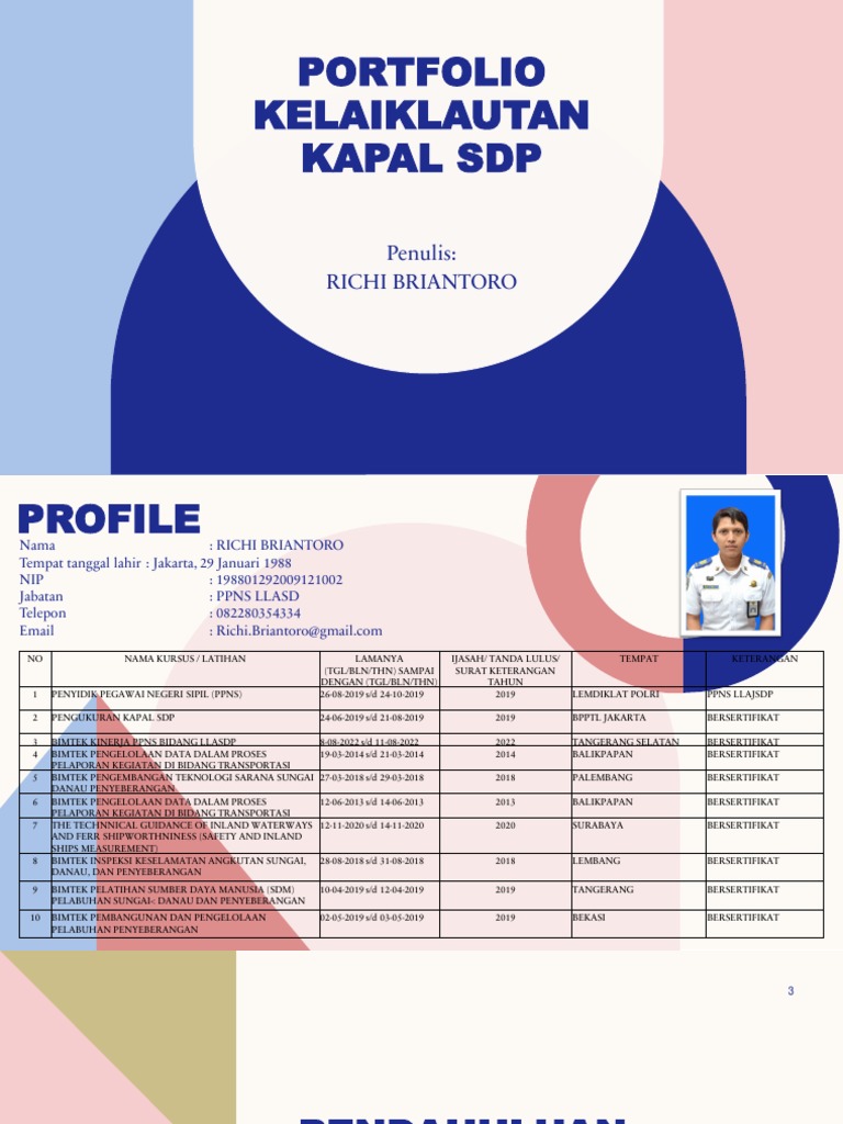 Portfolio Kelaiklautan Kapal SDP | PDF