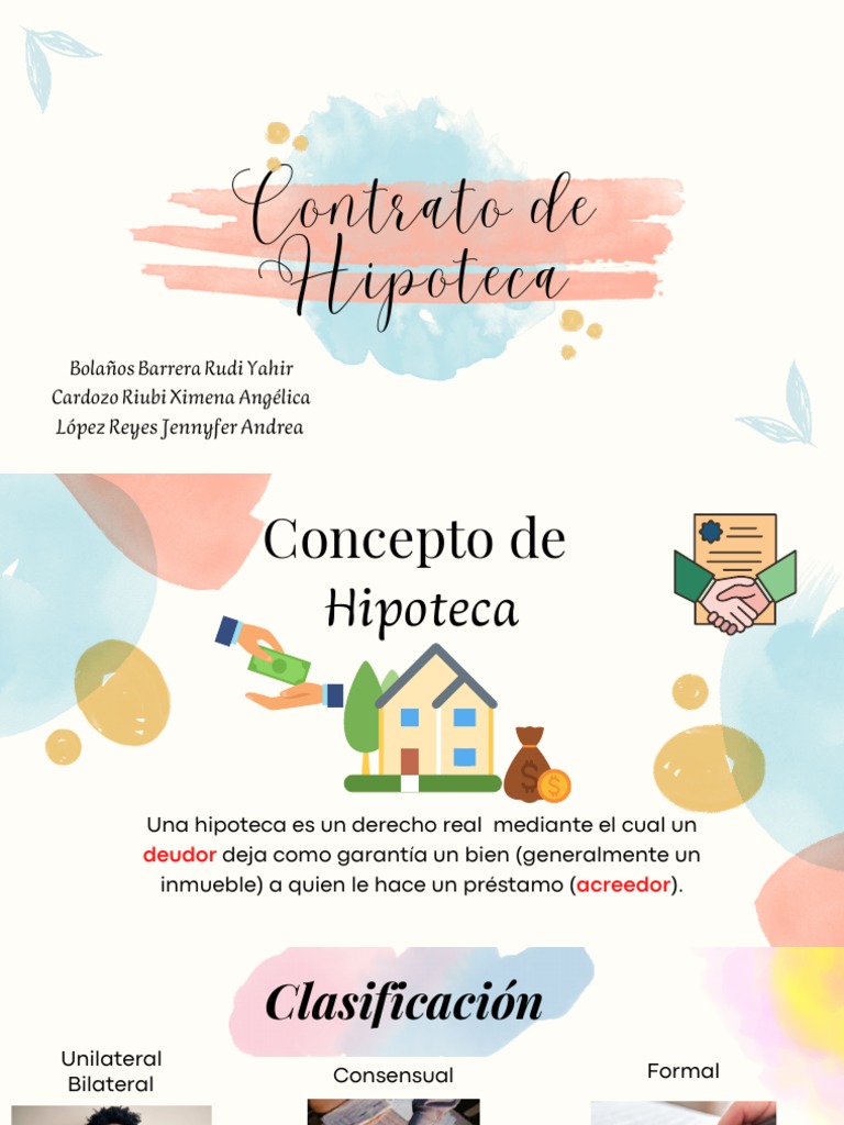 Contrato de Hipoteca | PDF | Ley de hipotecas | Ley común