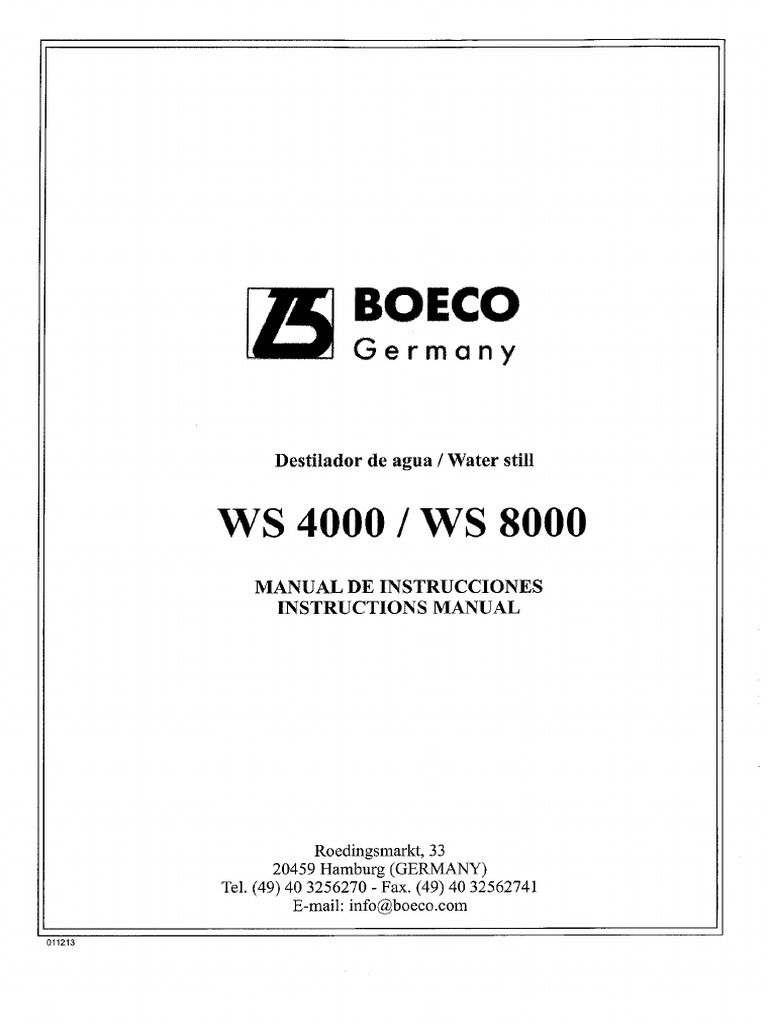 Manual Destilador Boeco Ws4000 y Ws8000-11172017095651 | PDF
