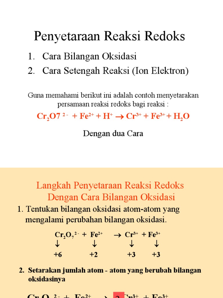 Penyetaraan Reaksi Redoks, Cara Biloks | PDF