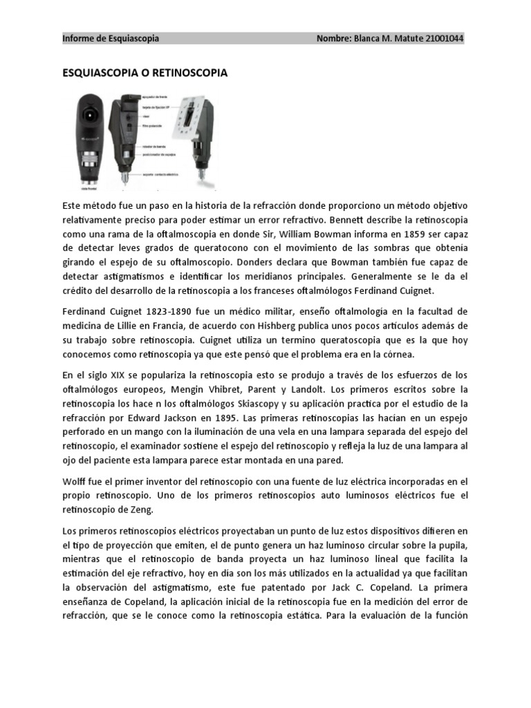 Esquiascopia o Retinos | PDF