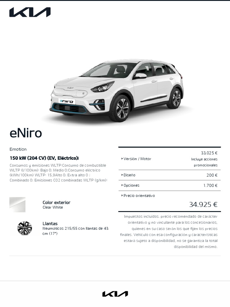 Configuración del Kia e-Niro | PDF | Vehículo de motor | Industria ...