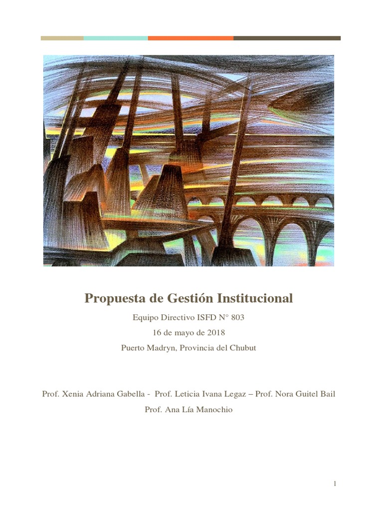 Propuesta de Gestion Institucional Lista 803 | PDF | Institución | Evaluación