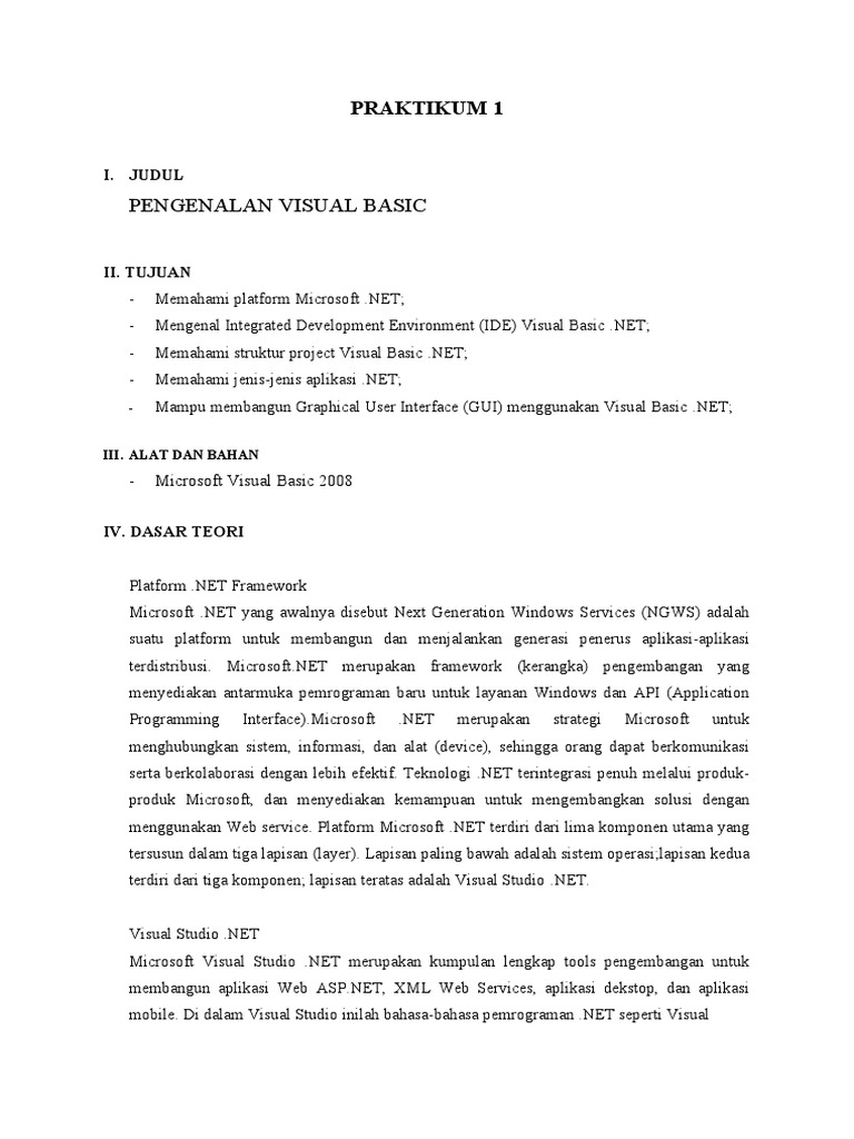 Pengenalan Visual Basic | PDF Pengenalan Visual Basic | PDF