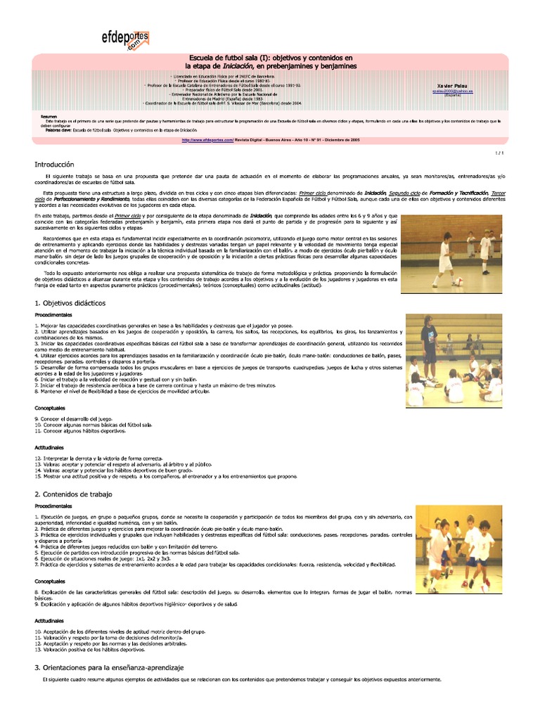 Escuela Futsal 1 | PDF | Asociación de Futbol | Deportes
