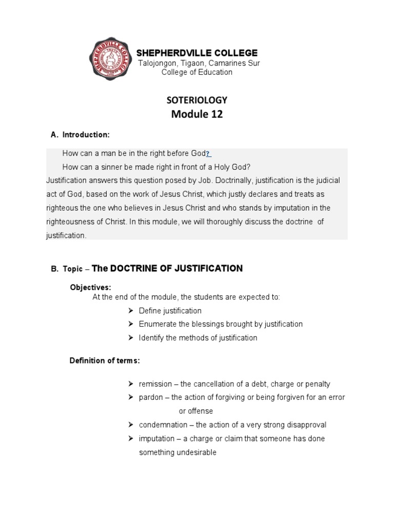 Module 12 | PDF | Justification (Theology) | Sola Fide