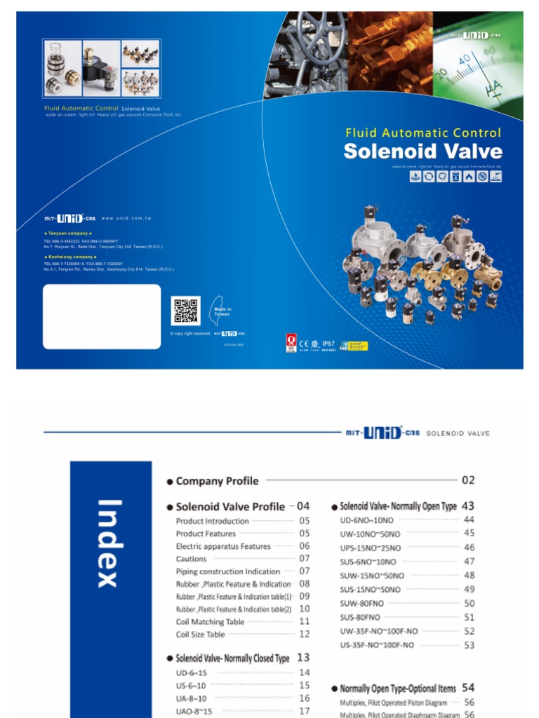 UNID Solenoid Valve Catalog | PDF