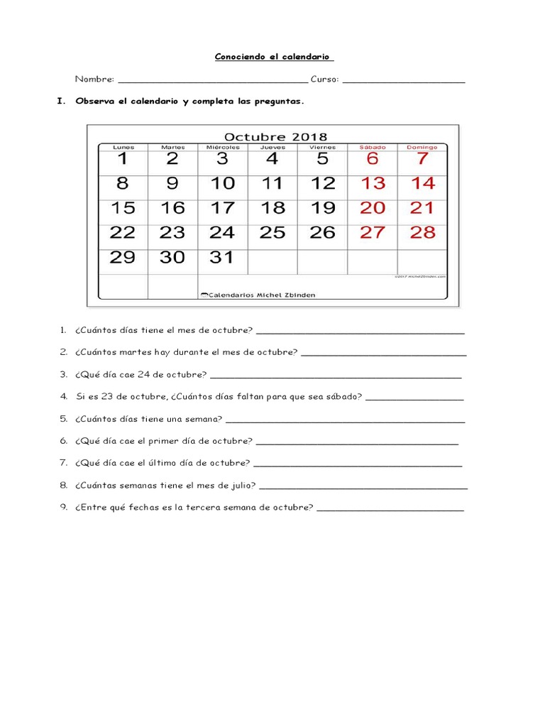 Guia Conociendo Calendario 3 Basico 1 | PDF