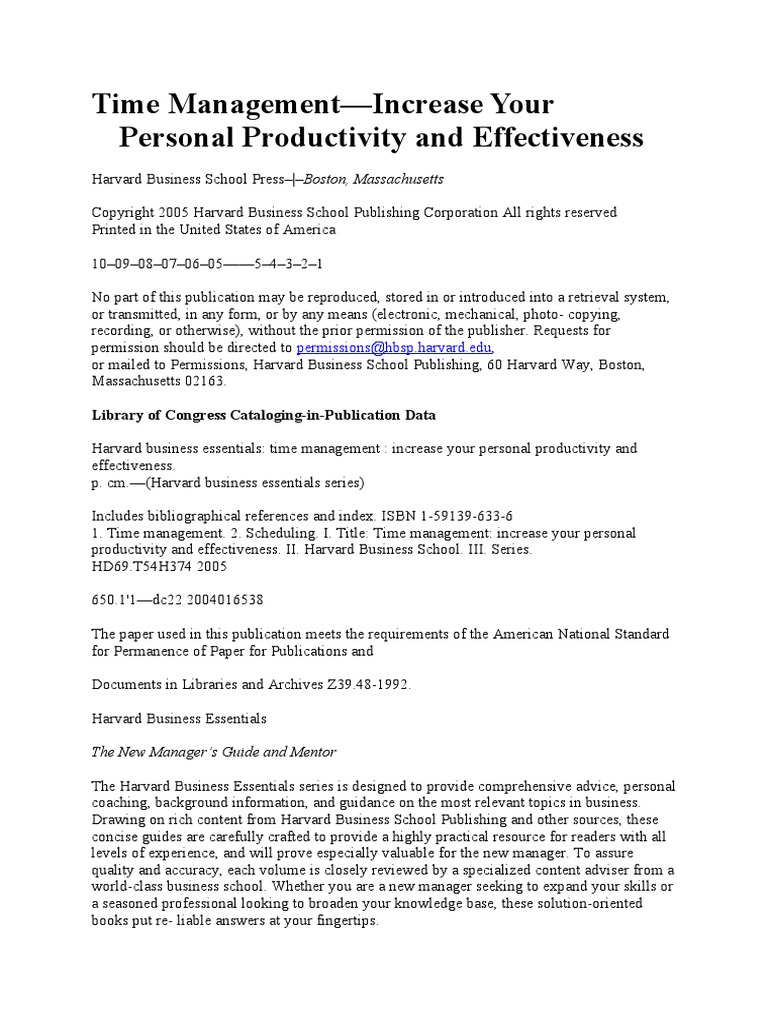 Time Management Increase Your Personal Productivity and Effectiveness ... Time Management Increase Your Personal Productivity and Effectiveness ...