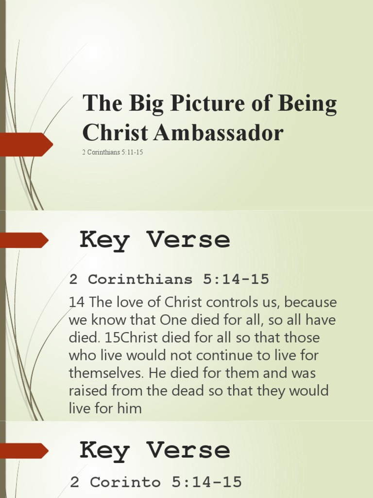 The Big Picture of Being Christ Ambassador | PDF