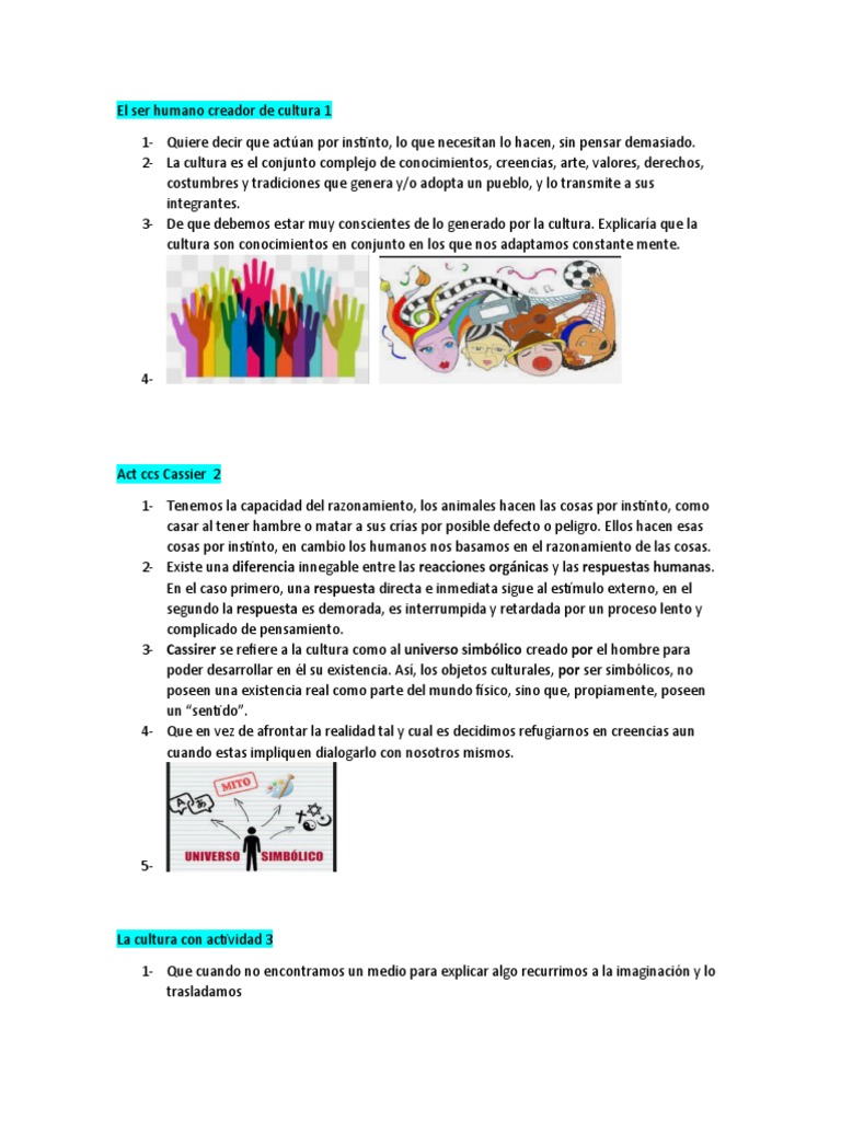 Instinto humano y creación cultural | PDF | Pensamiento | Conceptos ...