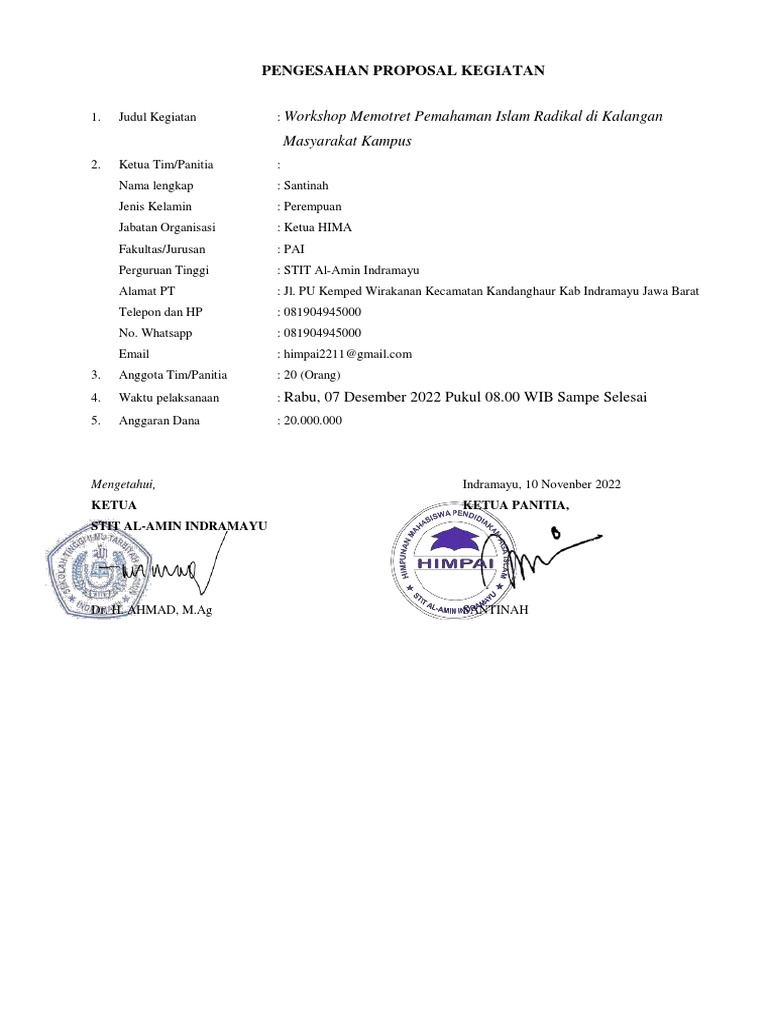 PROPOSAL KEGIATAN HIMPAI - Compressed | PDF