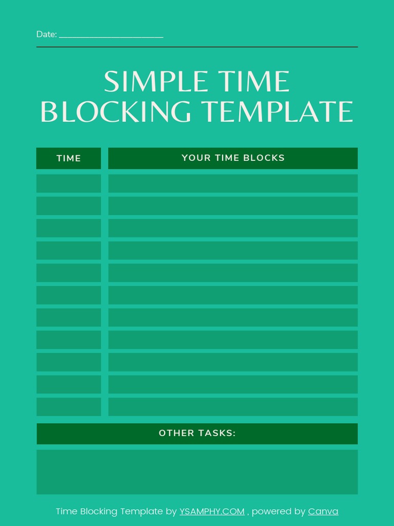 9 Simple Time Blocking Template 1 | PDF