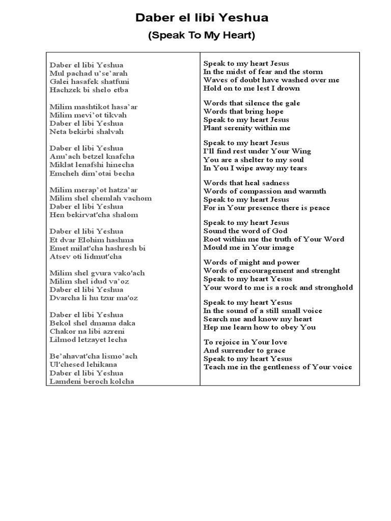Daber El Libi Yeshua | PDF