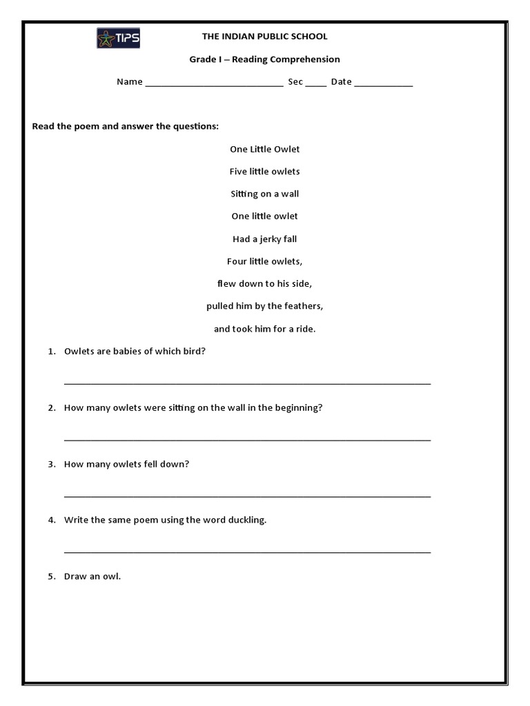 Read The Poem and Answer The Questions | PDF