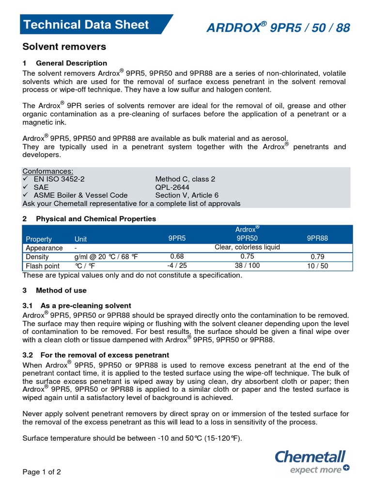 Ardrox 970P25E 6.5.15 | PDF | Ultraviolet | Materials