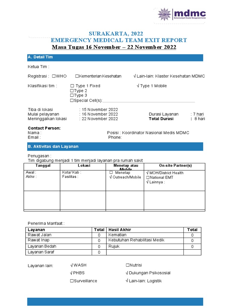 Laporan Tim Medis Darurat MDMC | PDF