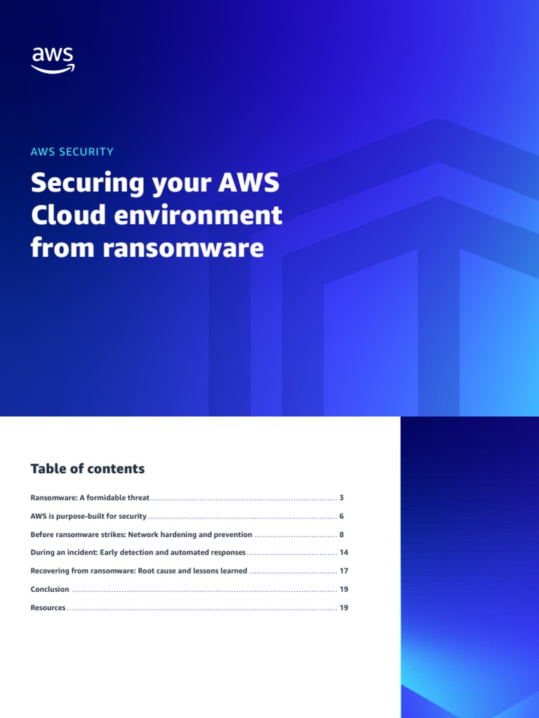 Securing Your Aws Cloud Environment From Ransomware Pdf Security Computer Security