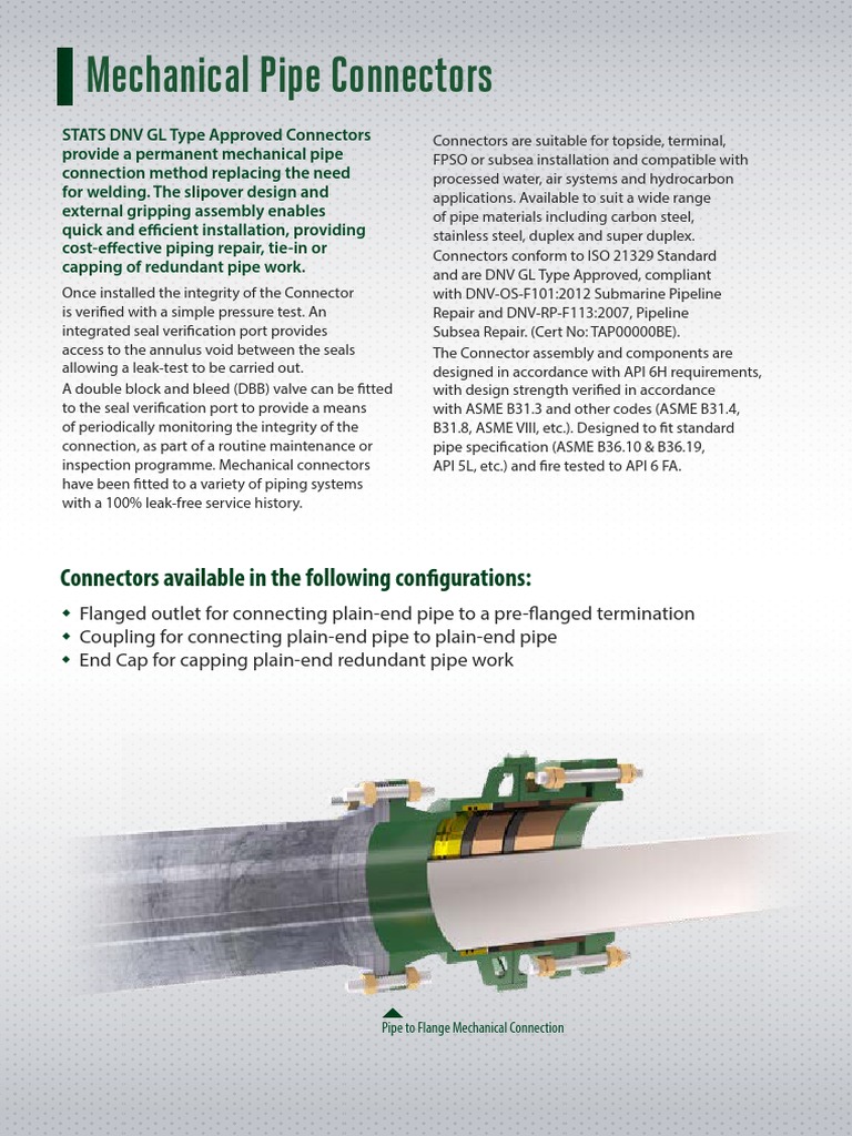 Subsea Mechanical Pipe Connector Specs | PDF