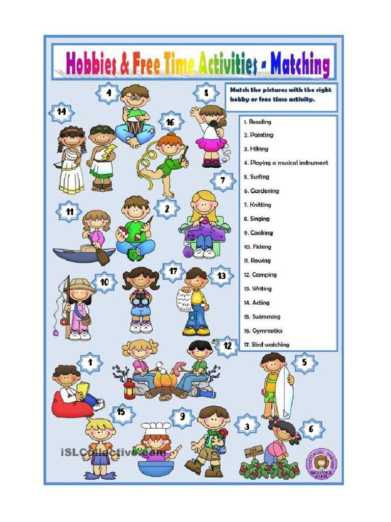 Extra Activity. Vocabulary Spare Time Activities | PDF