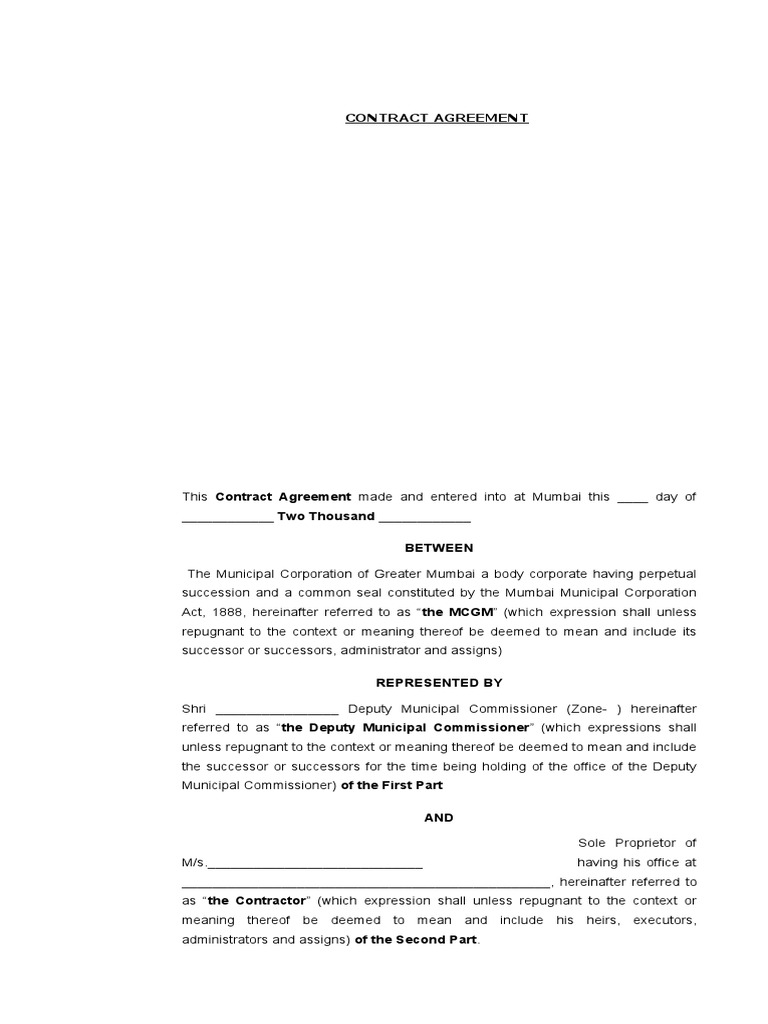 Sample Contract Agreement For E-Quotation and Unstar Tenders | PDF