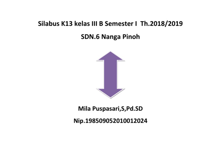 Cover Silabus K13 Kelas III Semester I | PDF