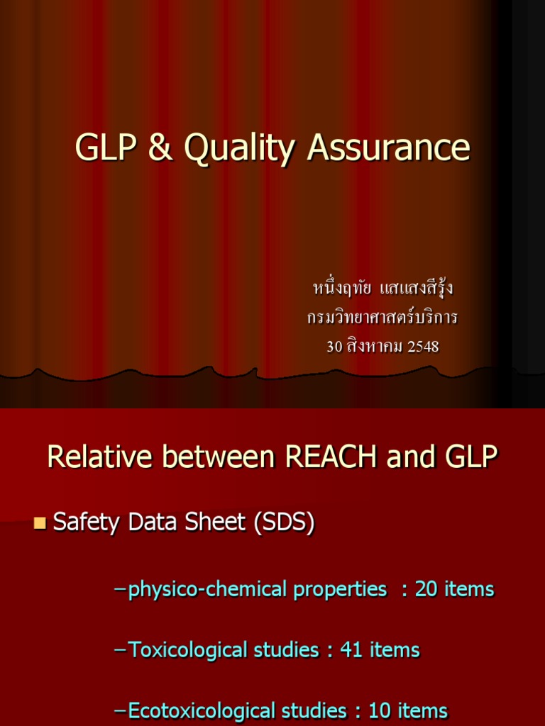GLP & Quality Assurance | PDF | Quality | Evaluation