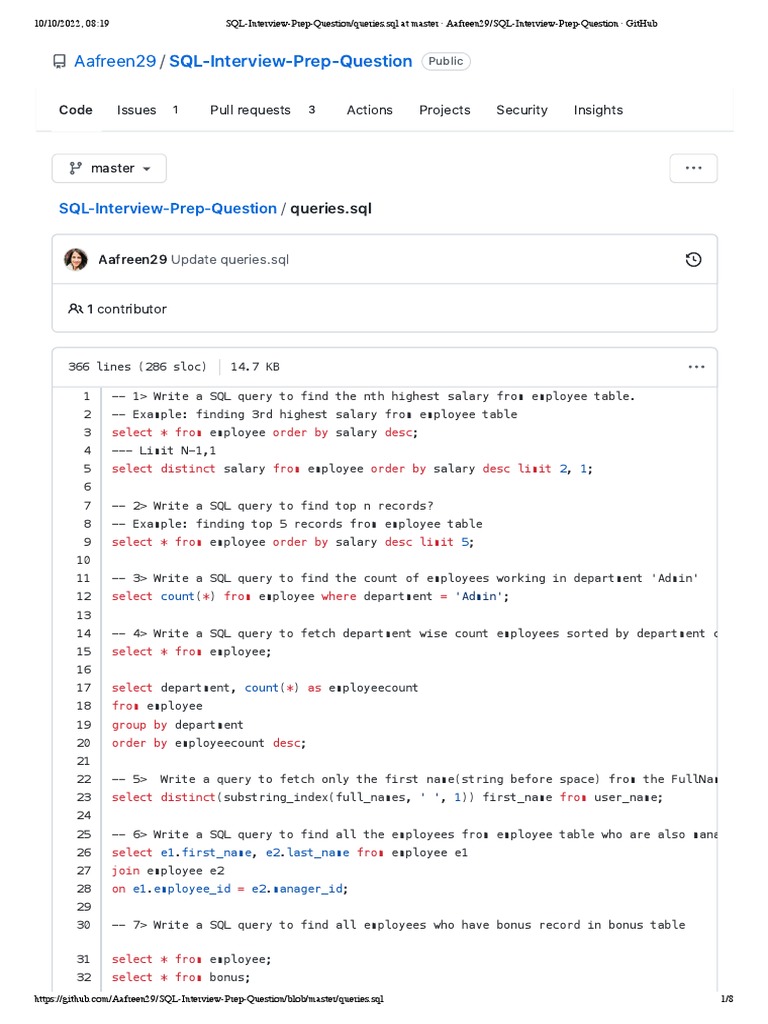 SQL Interview | PDF | Sql | Sales